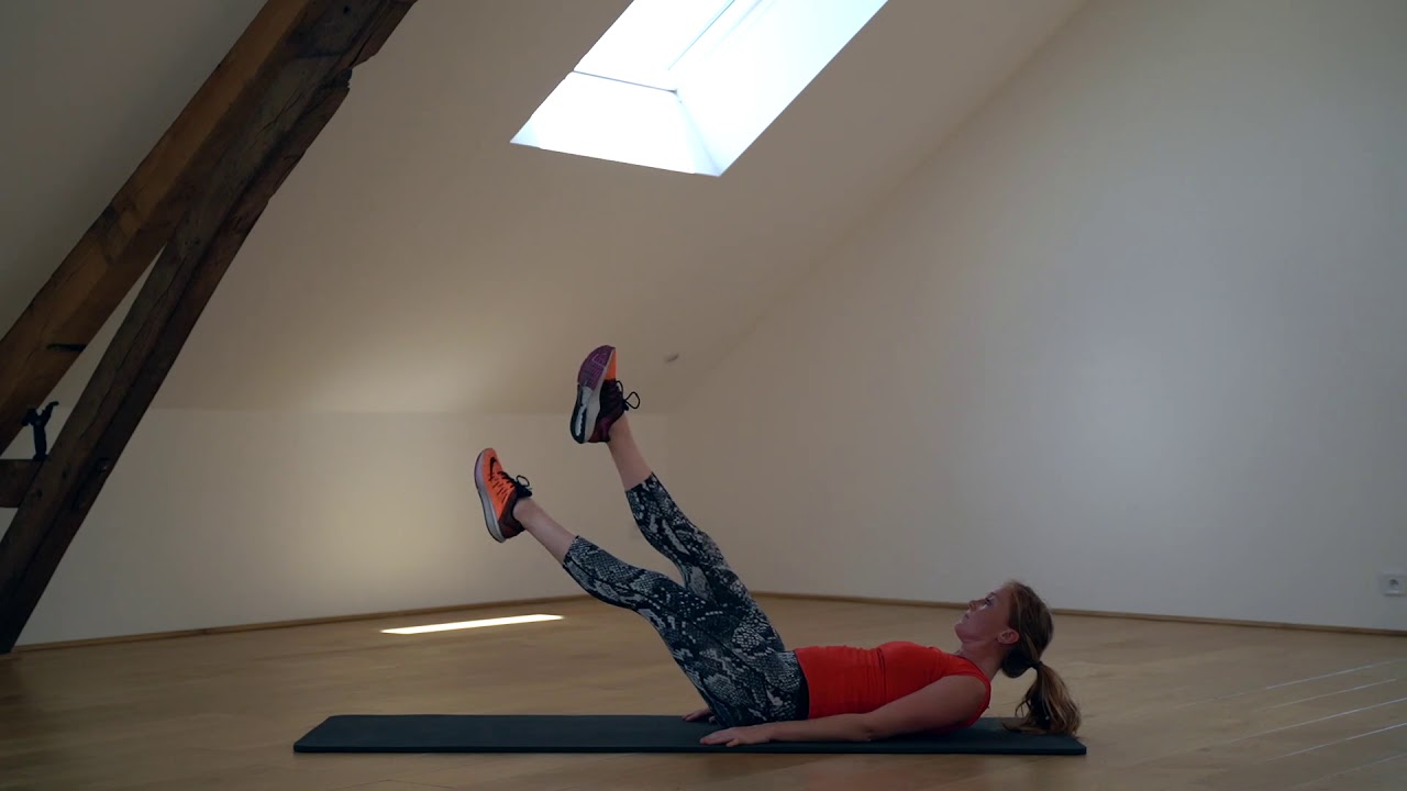 Leg twist raise and down - Home core workout - No equipment needed ...