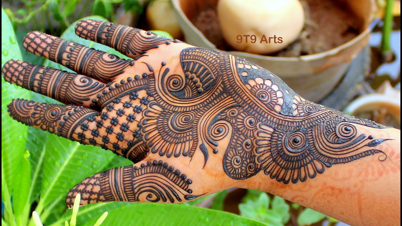 Mehndi design Arabic style full hand||Bharwa mehndi design||Mehndi ...