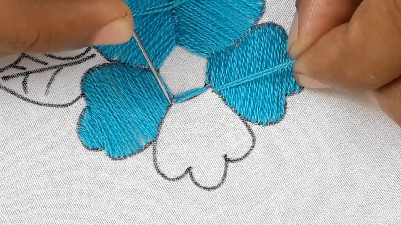 hand embroidery modern flower embroidery,easy flower stitch - YouTube