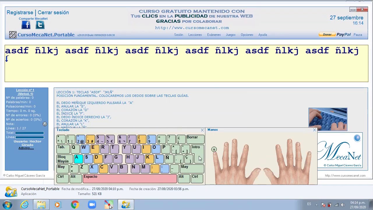 Clase de MecaNet Mecanografía (Aprender a escribir de forma rápida ...