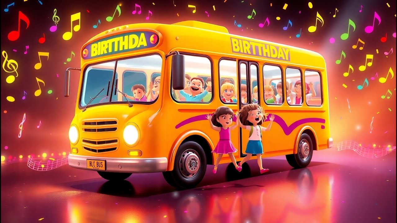 Wheels on the Birthday Bus – Party Time Rhyme | Nursery Rhymes for Kids ...