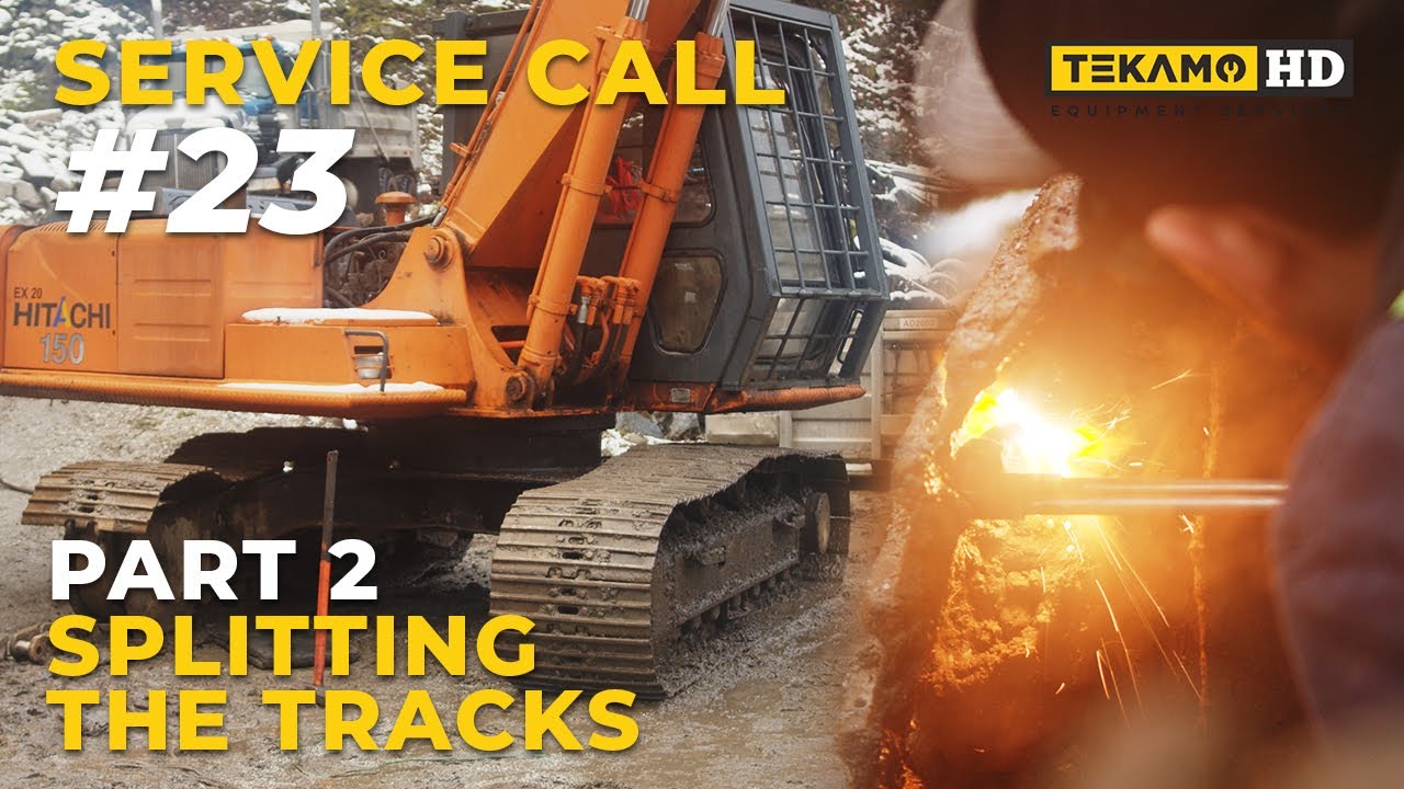 Excavator Track Split on an Old Hitachi 150 - YouTube
