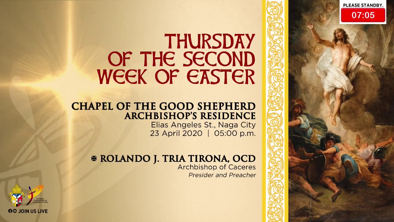 LIVE | THURSDAY OF THE SECOND WEEK OF EASTER (April 23, 2020 | 5:00 P.M ...
