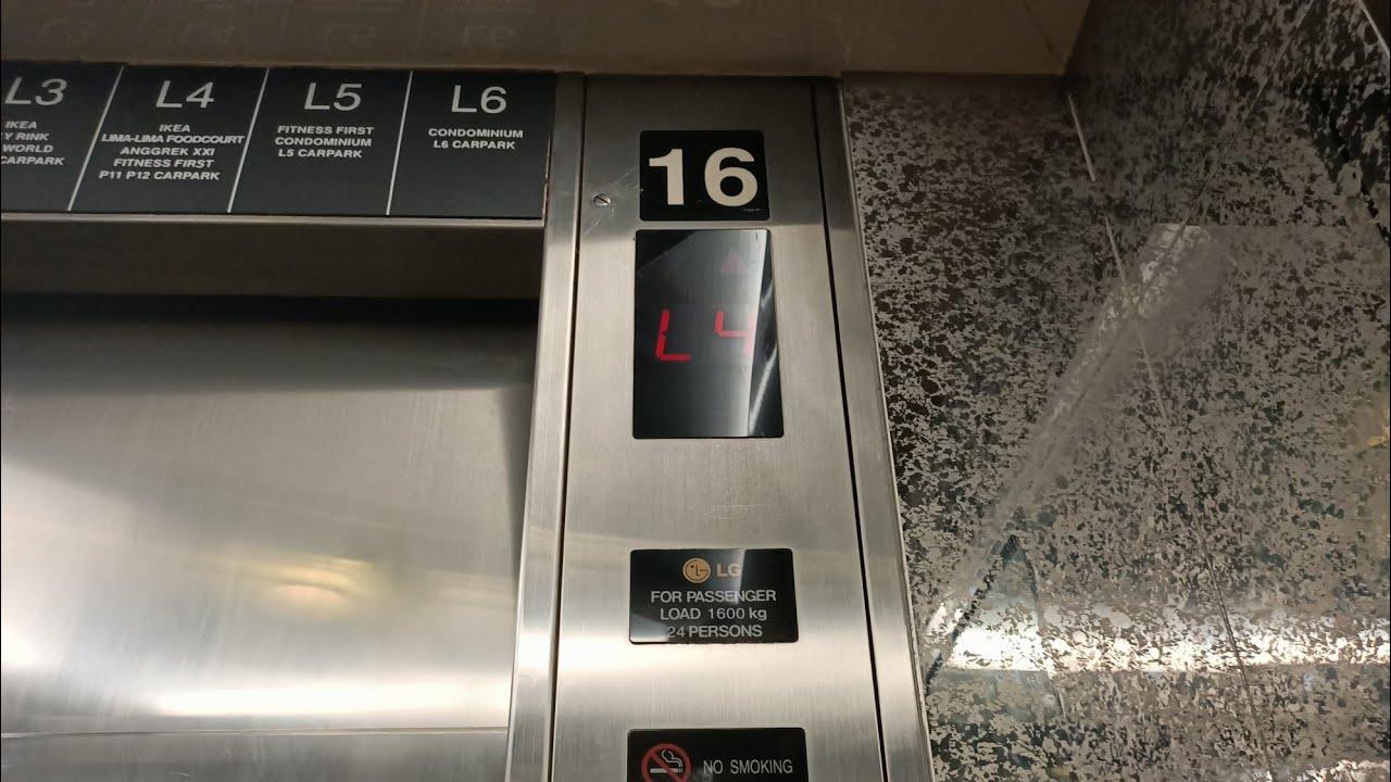 LG Traction Elevators at Mall Taman Anggrek, Jakarta [Lift 16] - YouTube