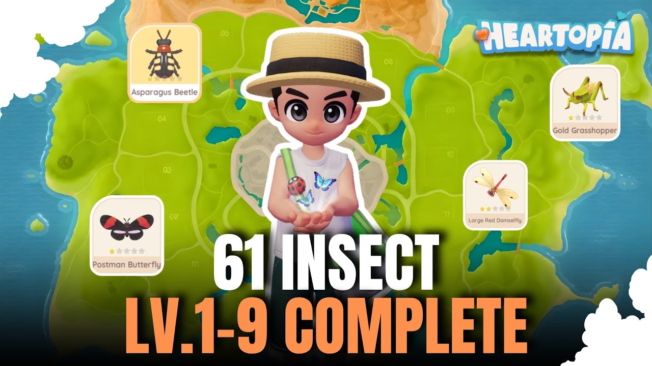 Heartopia Catch Insect Guide: Semua Lokasi Serangga Level 1-9 (COMPLETE ...