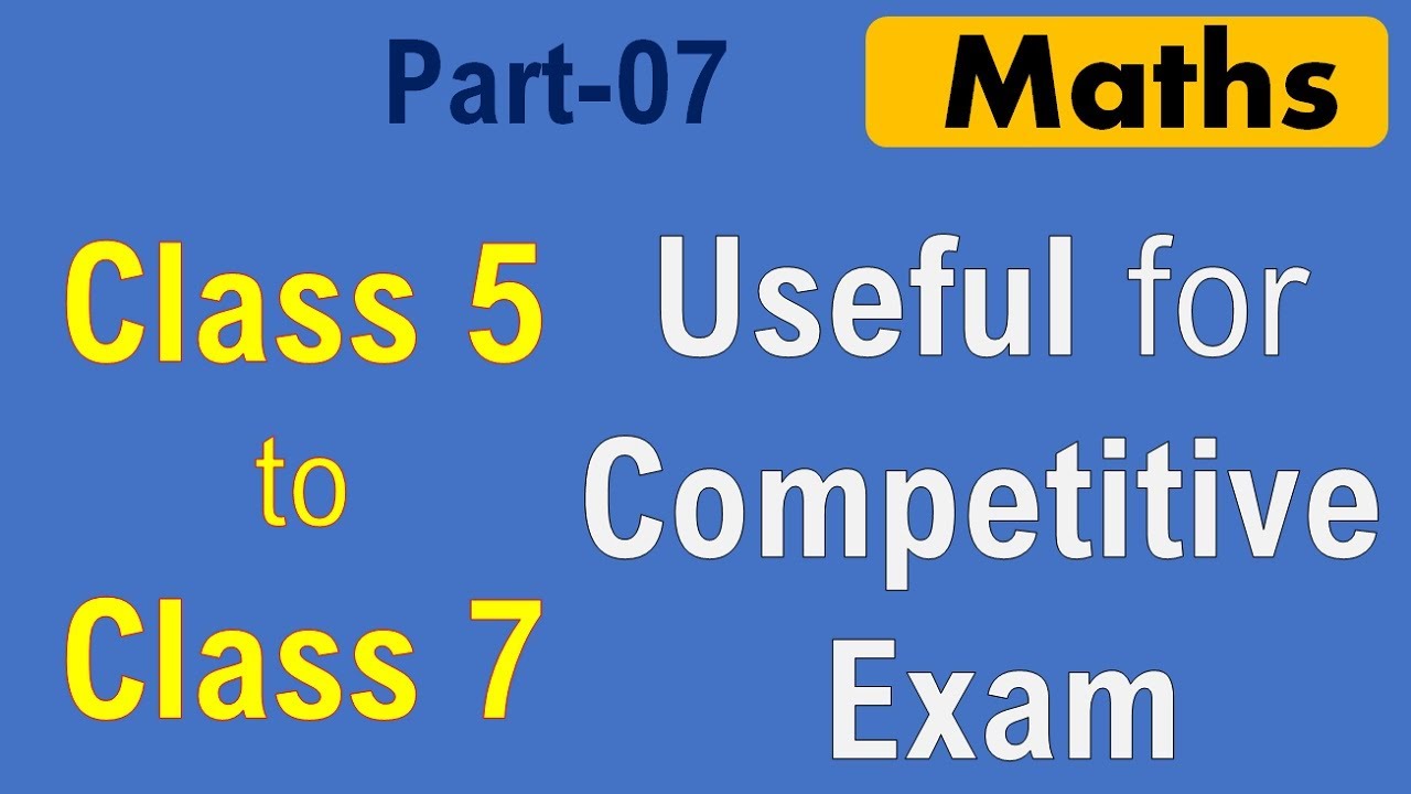 Part -7 Maths MAT Class 5 to 7 Navodaya JNVST Scholarship Competitive ...