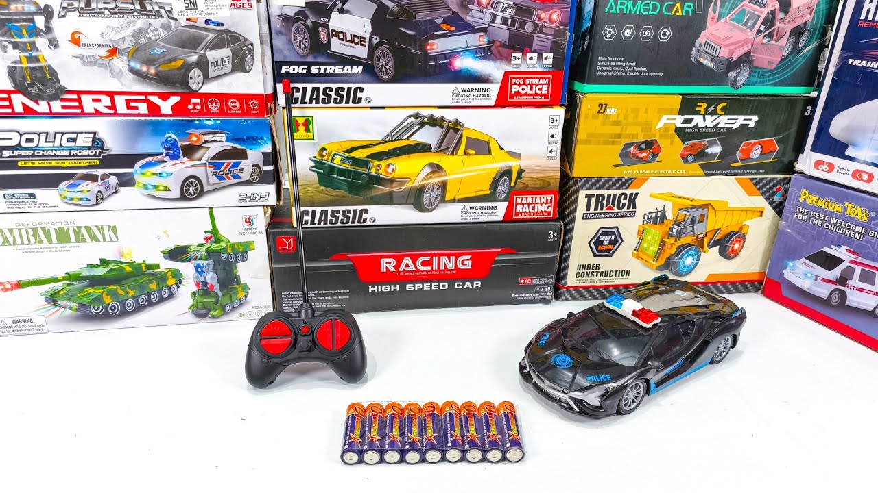 Unboxing Rc Police Car, Rc High Speed Rail, Rc Mobil Balap, Truck ...