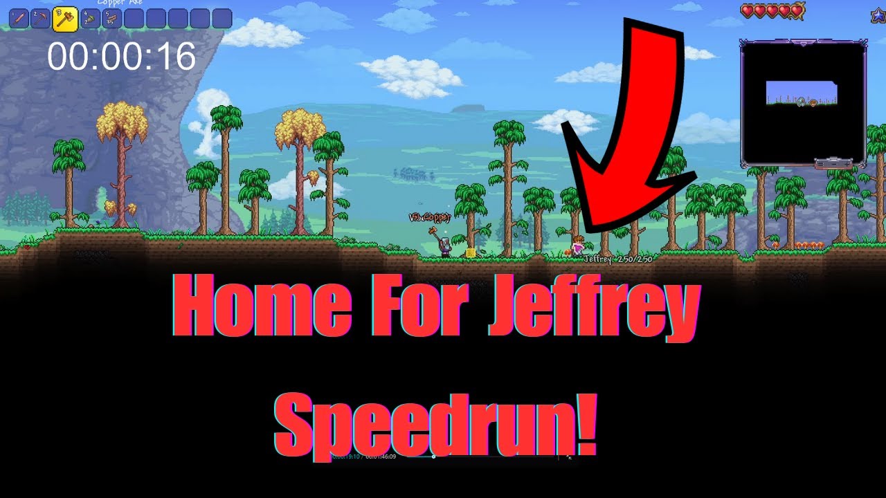 Terraria Home For Jeffrey Speedrun! (world record) | Terraria - YouTube