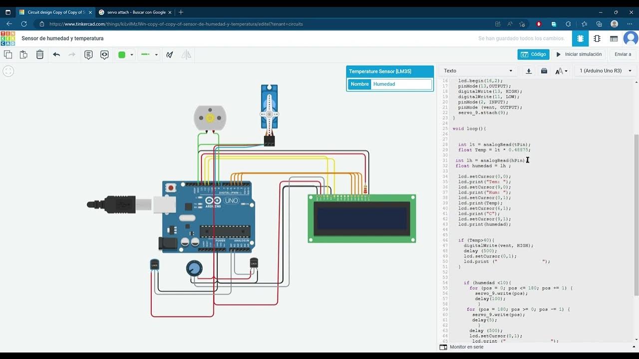 Sensor de humedad y temperatura Tinkercad - YouTube