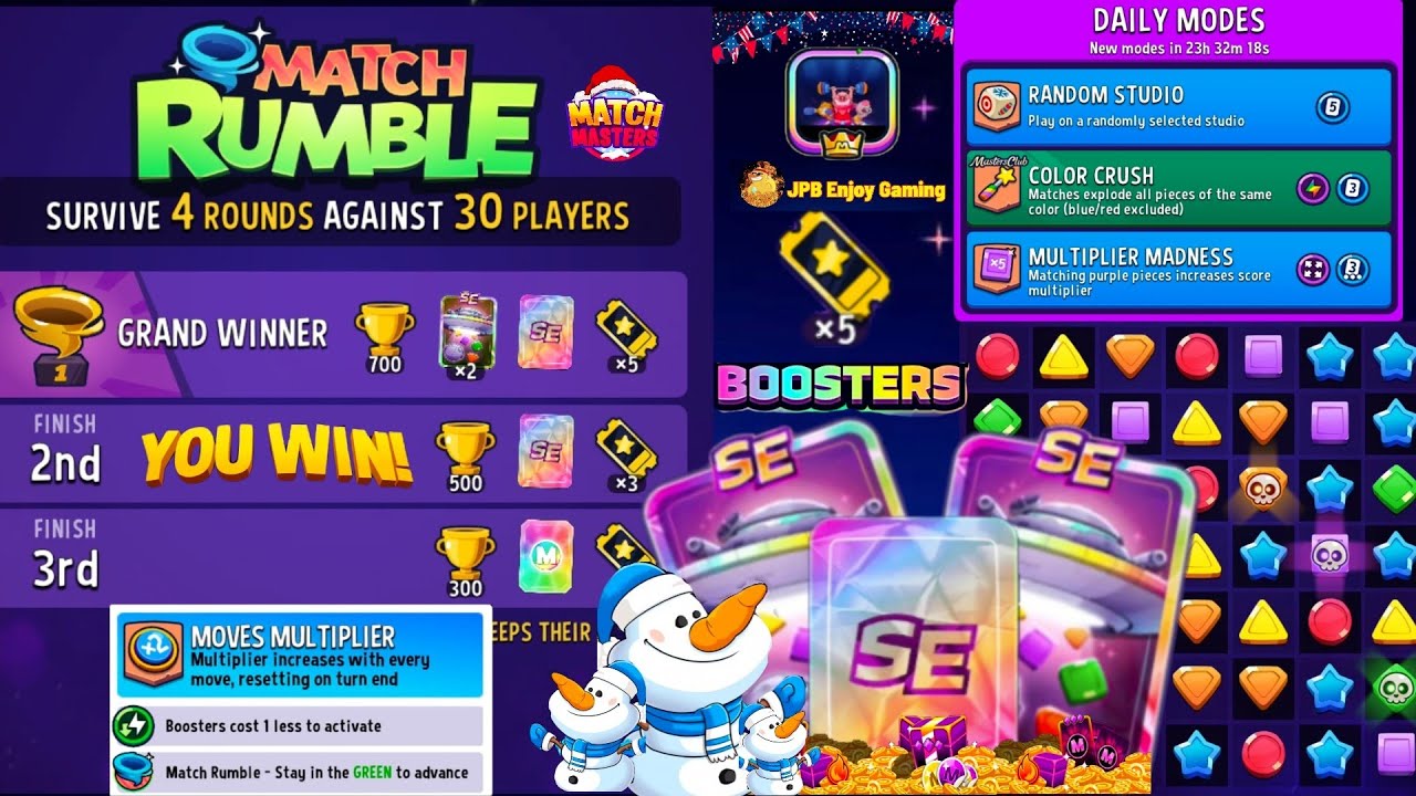 Match Rumble 30 Player Moves Multiplier/ MC Color Crush Daily Mode ...