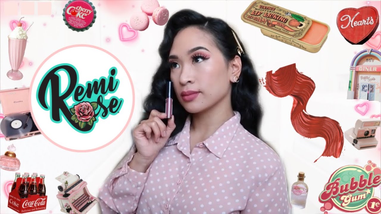Remi Rose Liquid Lipstick Try On/ Swatches 🌹💄 Vintage Makeup - YouTube