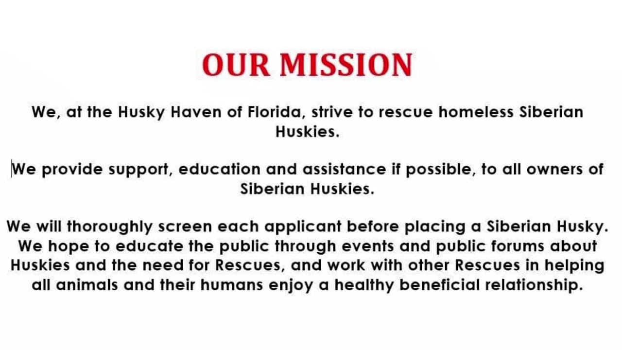 Mission - Husky Haven of Florida - YouTube