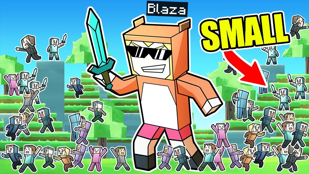 100 Tiny Players Beating Minecraft! - YouTube