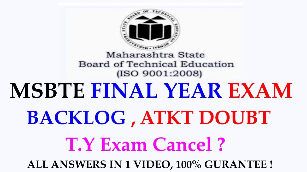 MSBTE FINAL YEAR EXAM BACKLOG ATKT DOUBT IN HINDI YouTube MSBTE FINAL YEAR EXAM BACKLOG ATKT DOUBT IN HINDI YouTube