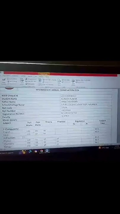 Create Marksheet In Ms Word #students - YouTube