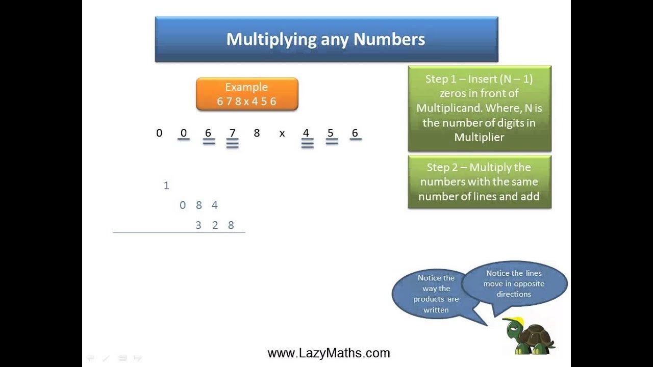 Speed Math Shortcut - Multiplying numbers using Trachtenberg method: Example 4 - YouTube