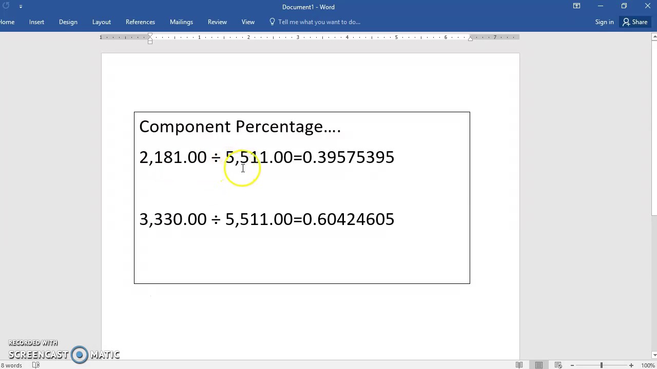 component percentage - YouTube