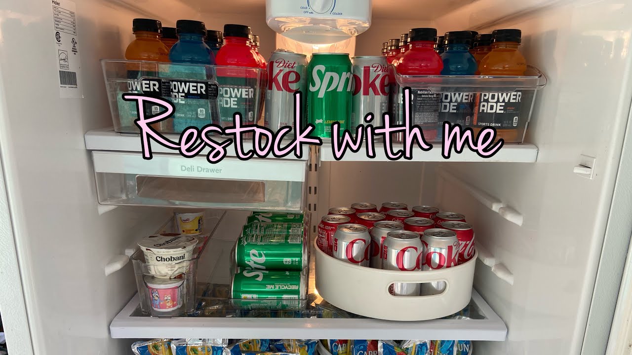Restock drink fridge with me! - YouTube