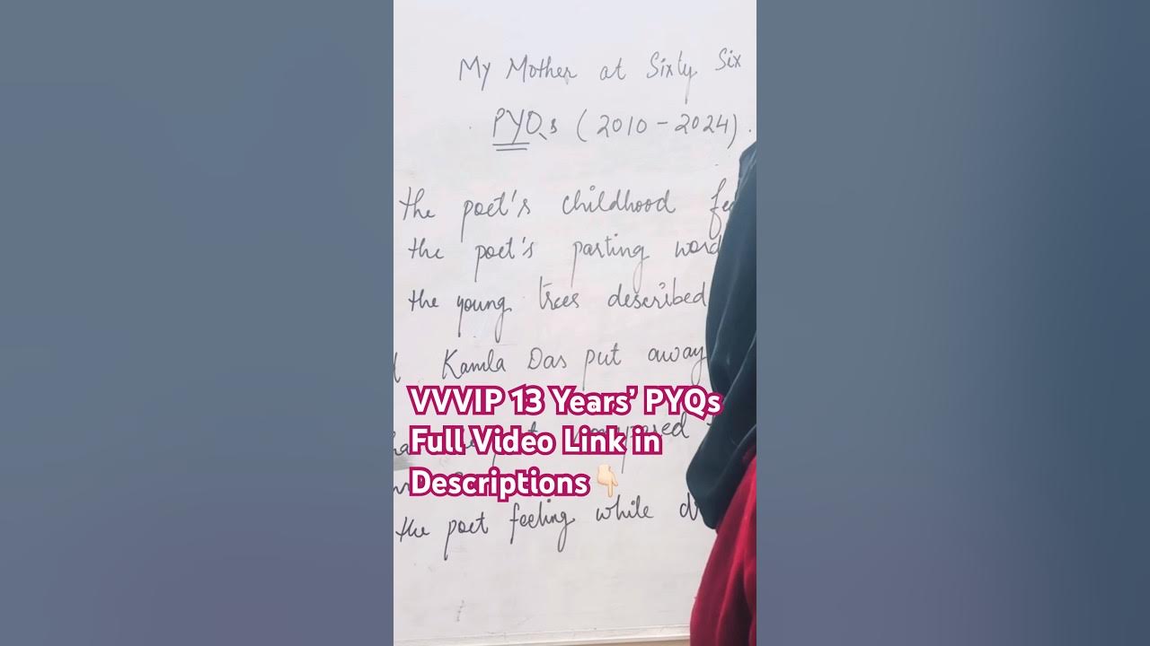 PYQs My Mother at Sixty Six | #studywell Win your Exam - YouTube