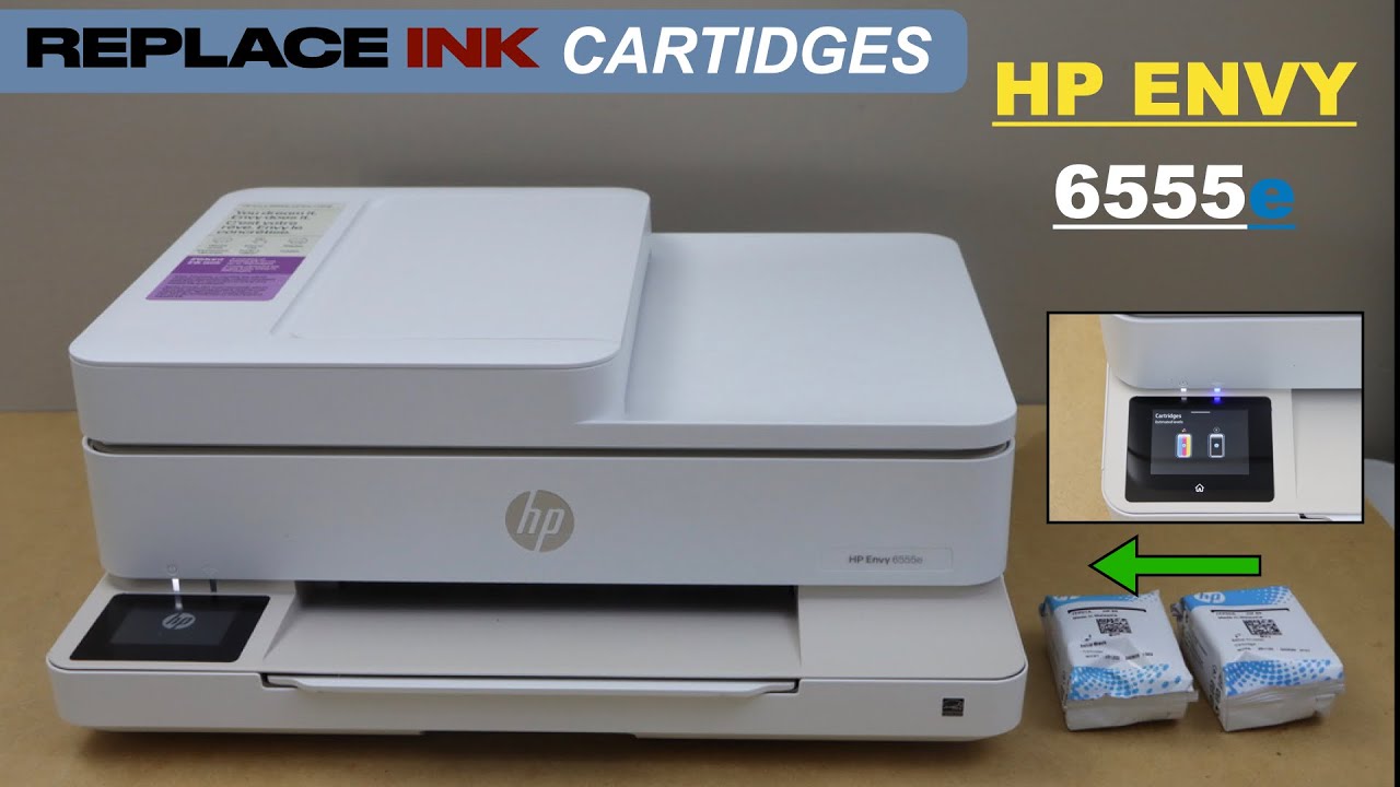 HP Envy 6555e Ink Cartridge Replacement !!! - YouTube