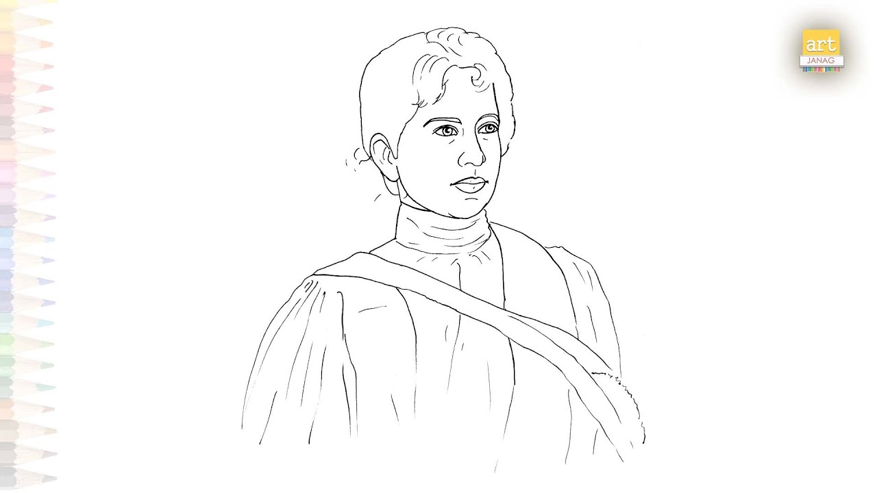 Harriet Brooks drawing easy | Portrait sketches | How to draw Harriet ...