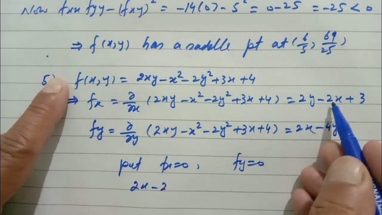Thomas Calculus Exercise 14.7 Q 4, 5, 6. maxima, minima and saddle points in multi variables ...