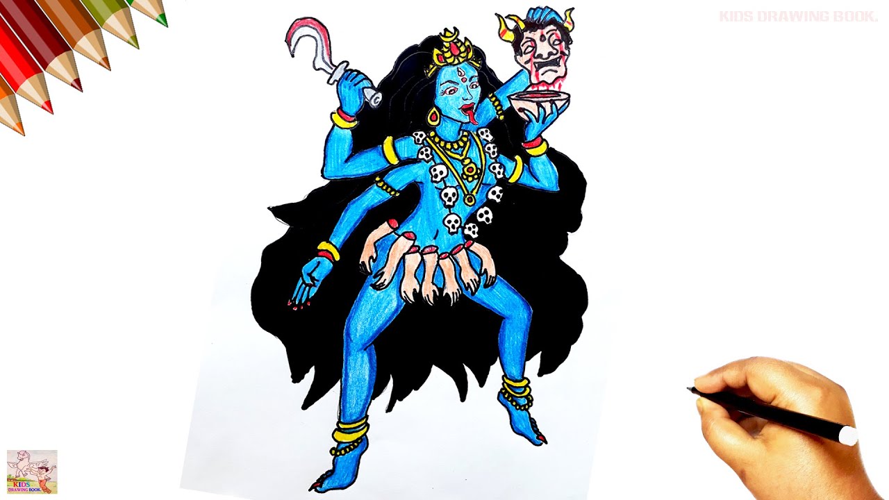 HOW TO DRAW KALI MATA STEP BY STEP! काली माता की ड्राइंग कैसे बनाएं ...