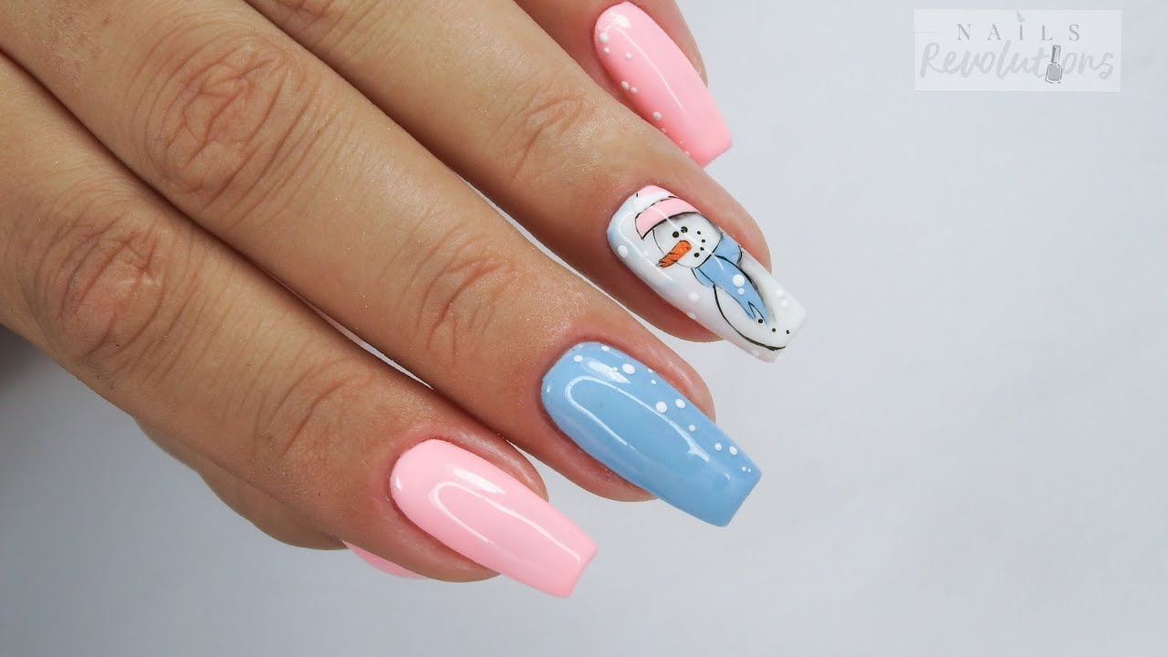 Snowman nails art tutorial / Colours by Molly - YouTube