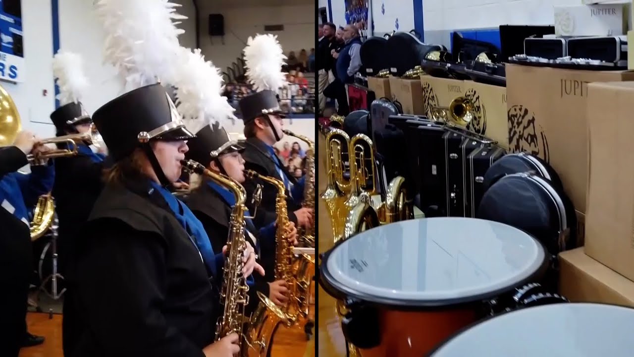$100K Worth of Instruments Donated to Tennessee School Band - YouTube