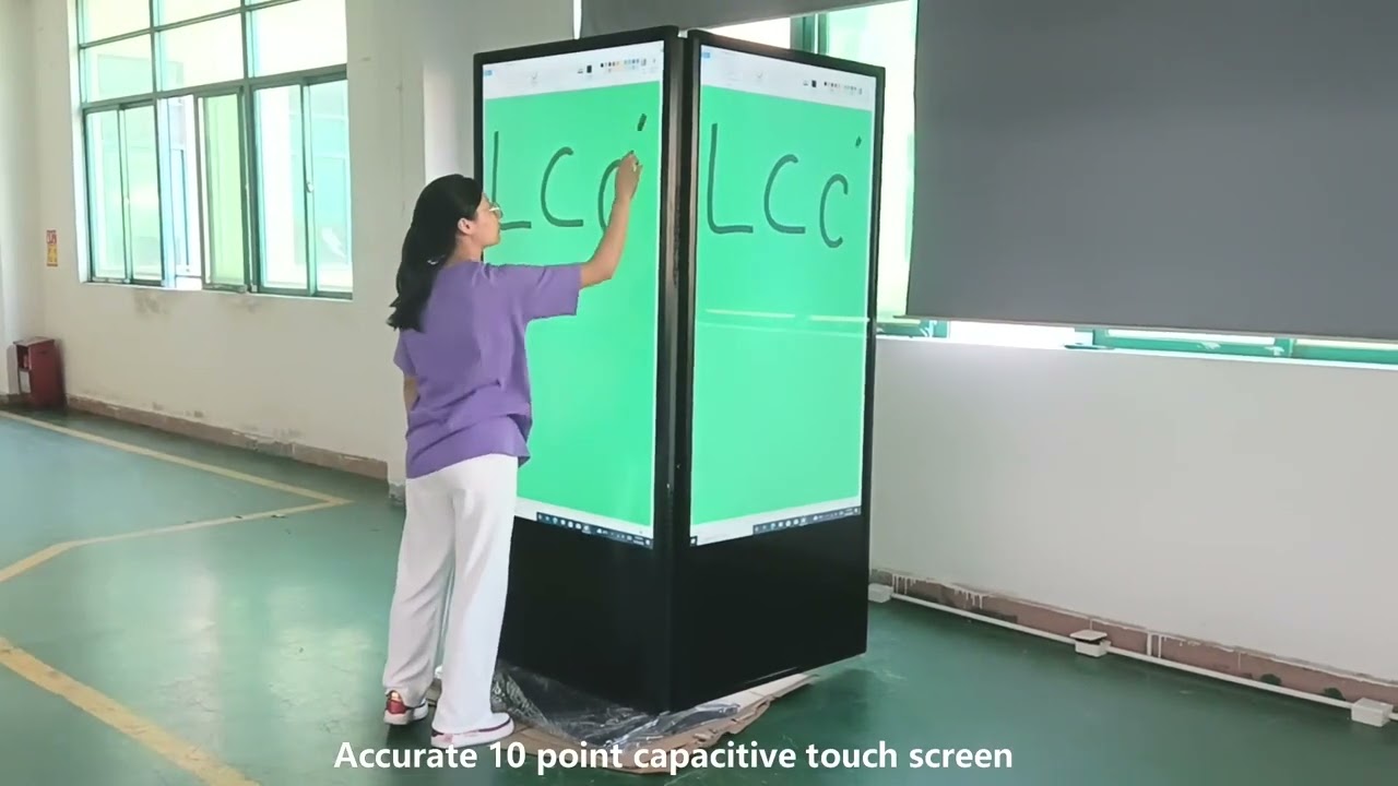 Ultra Thin 65 Inch Double Sided Interactive Touch Screen Kiosk - YouTube