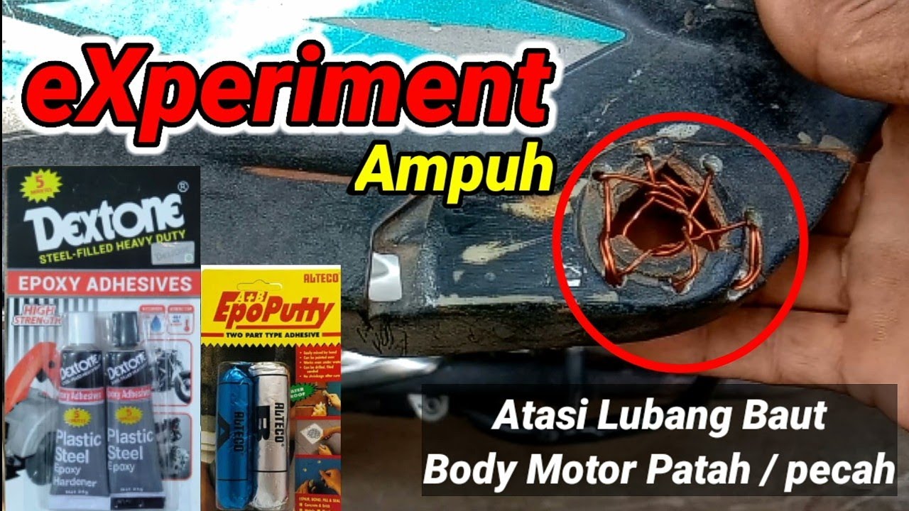 trik ampuh atasi body motor pecah dibagian lubang baut - YouTube