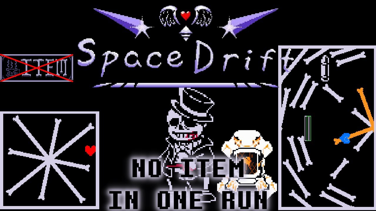 [undertale fan game] Space drift sans fight phase1-2 no item IN ONE RUN ...