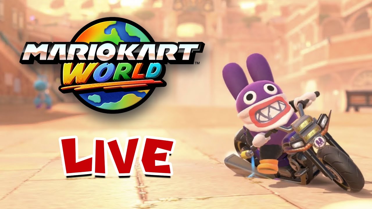 LIVE: playing as the worlds greatest purple rabbit again in Mario Kart ...