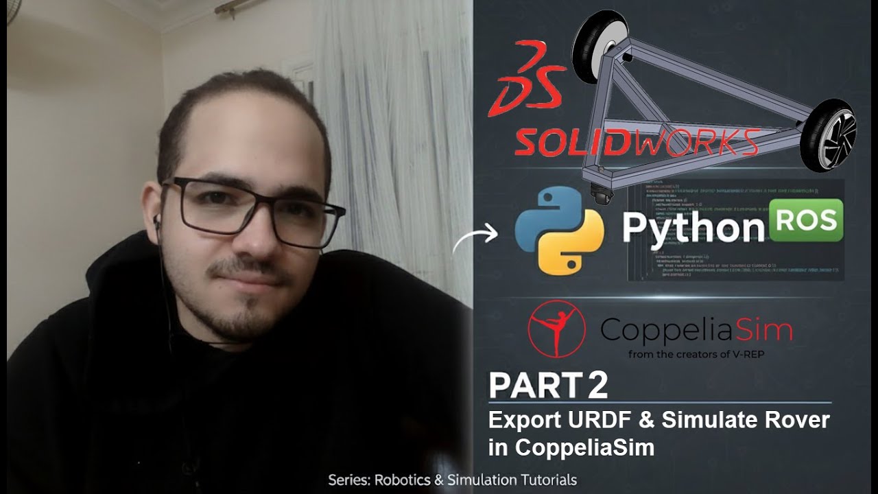Part 2 : Export URDF From Solidwork & Simulate Rover in Coppeliasim - YouTube