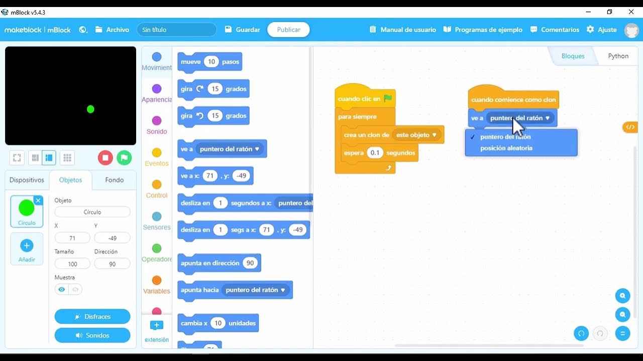Crear una portada con clones en mBlock - YouTube