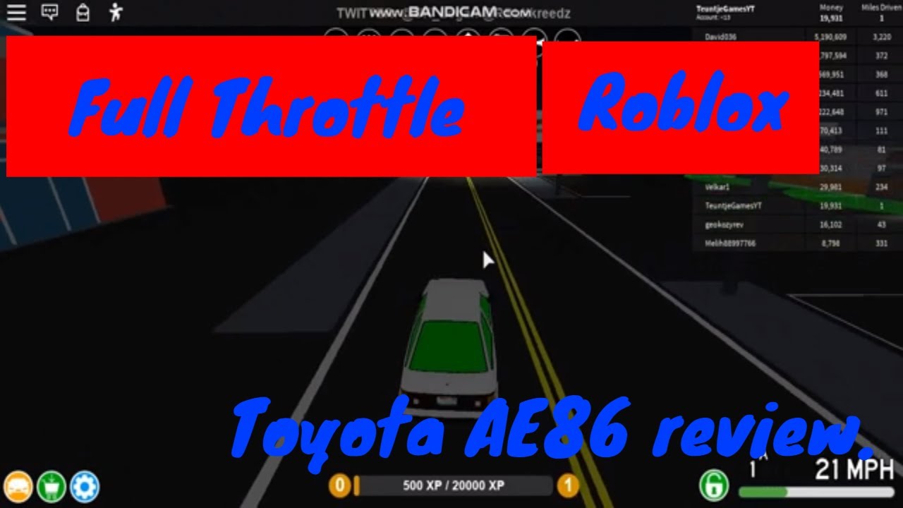 (Roblox) Full Throttle: Toyota AE86 review - YouTube