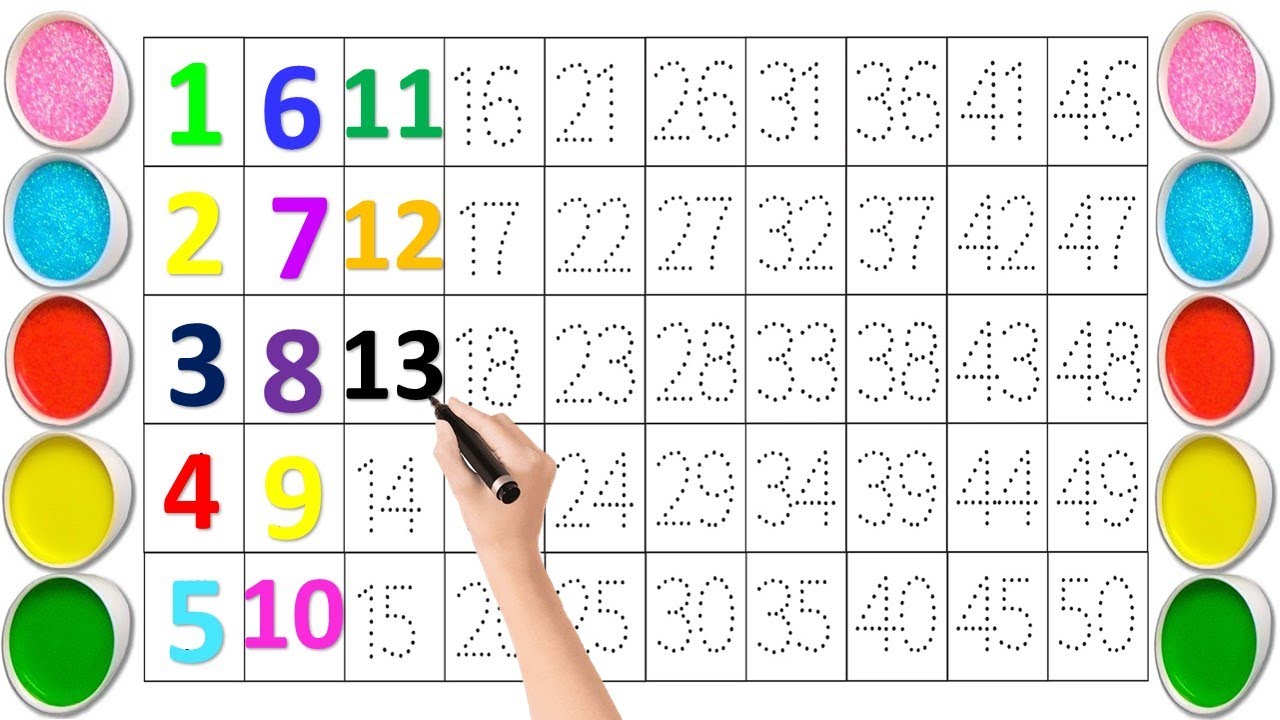 learn to count || 1 to 50 || numbers names 1 - 50 || numbers song ...