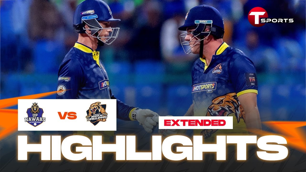Extended Highlights | UP Nawabs vs Chennai Brave Jaguars | 30th Match ...