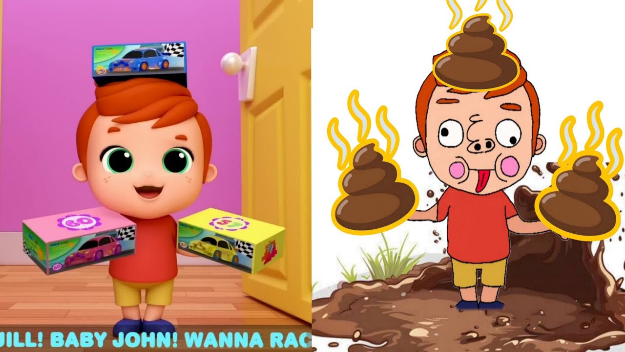 Toy Car Race Funny Drawing Meme | Nursery Rhymes & Kids Songs Little ...