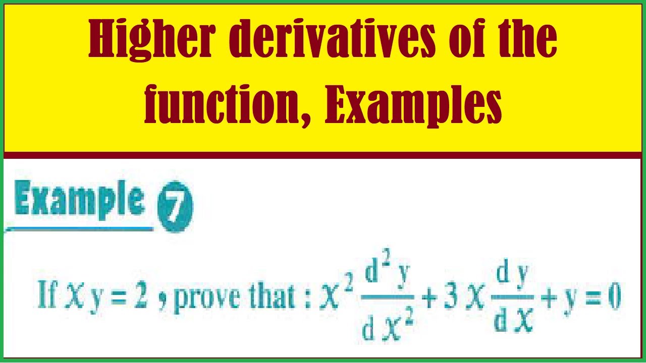 Higher derivatives of the function, Examples - YouTube