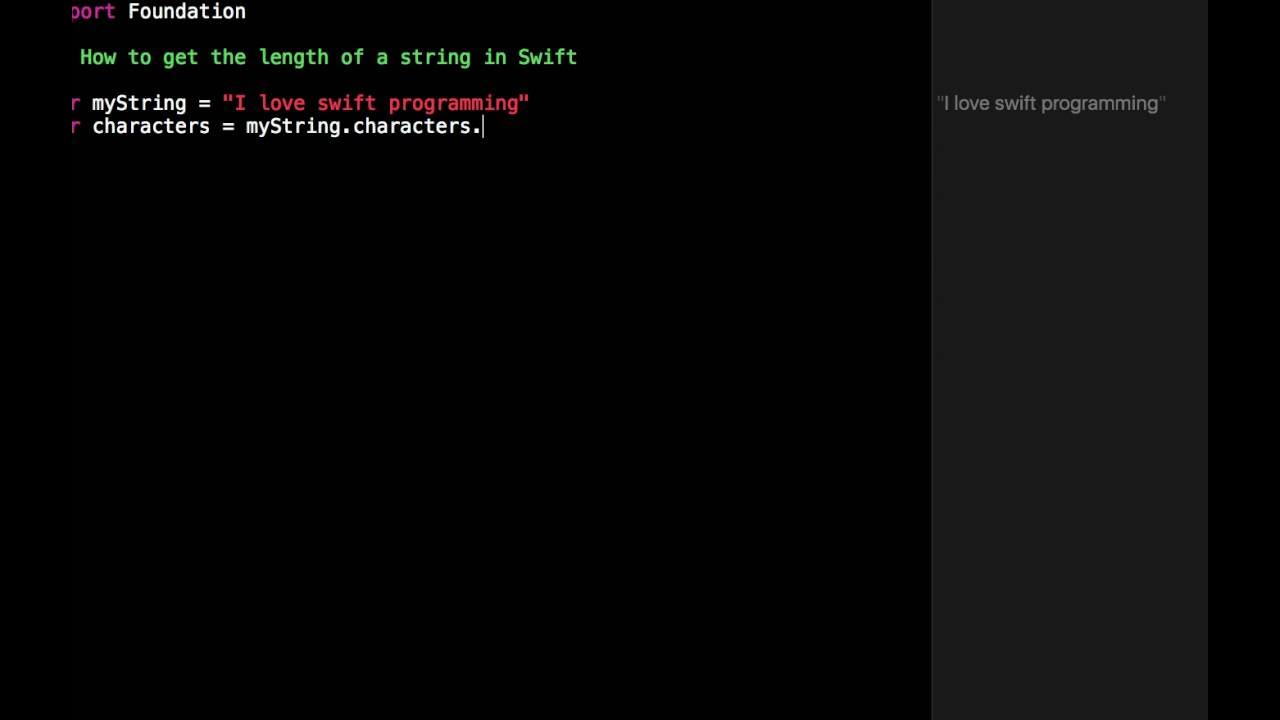 Get the length of a String in Swift - YouTube