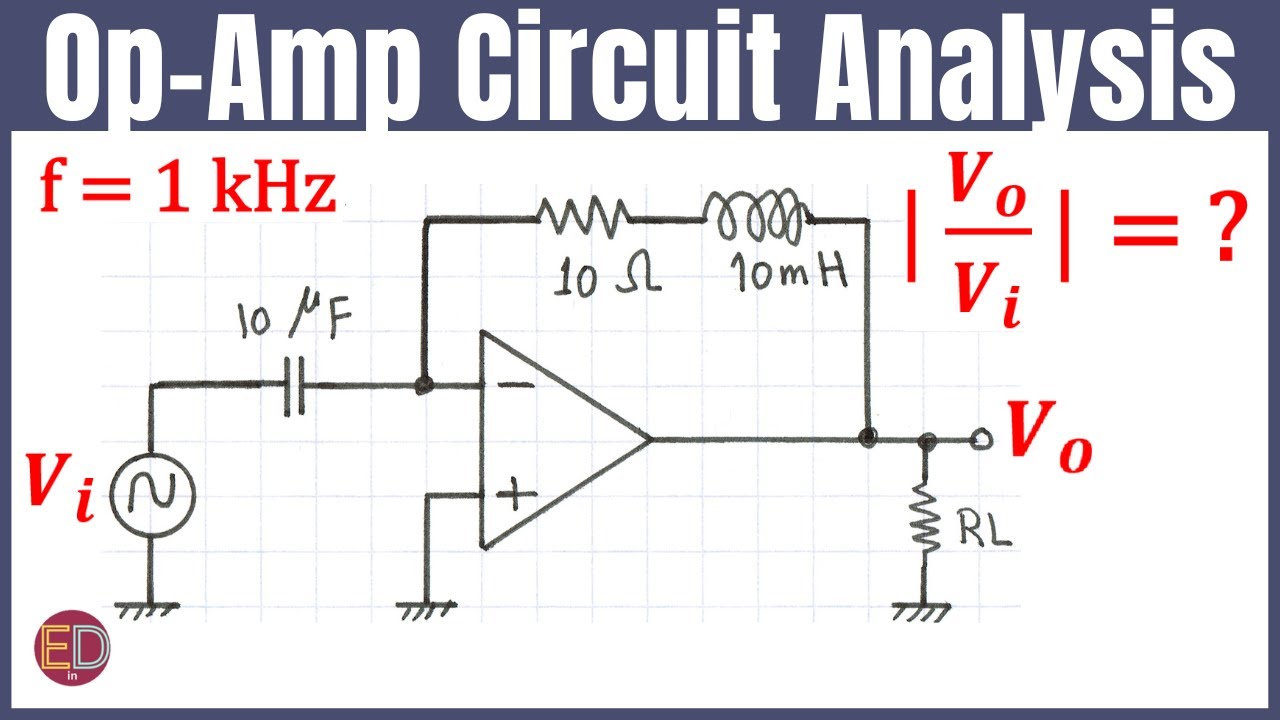 Op Amp Transfer Function, Gain of Inverting Op Amp with RLC at 1 kHz ...