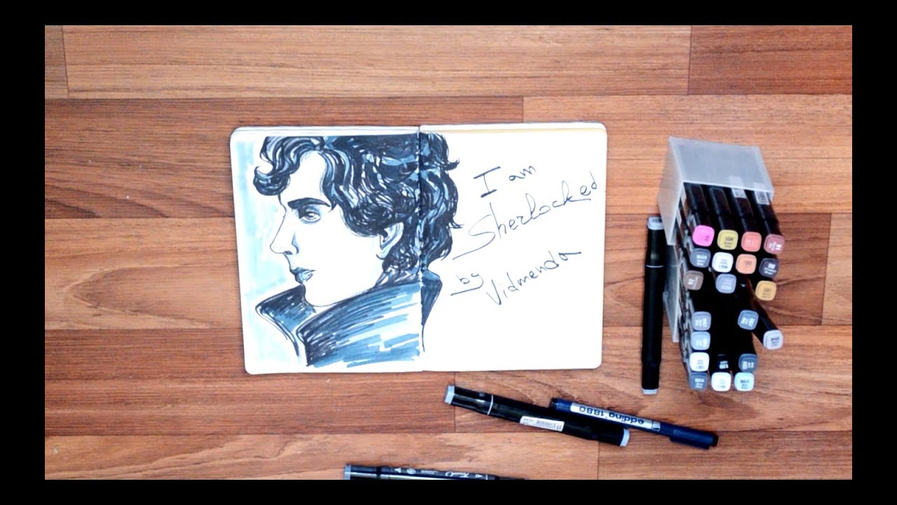 Мой скетчбук: Шерлок/ My sketchbook: Sherlock bbc speed drawing - YouTube