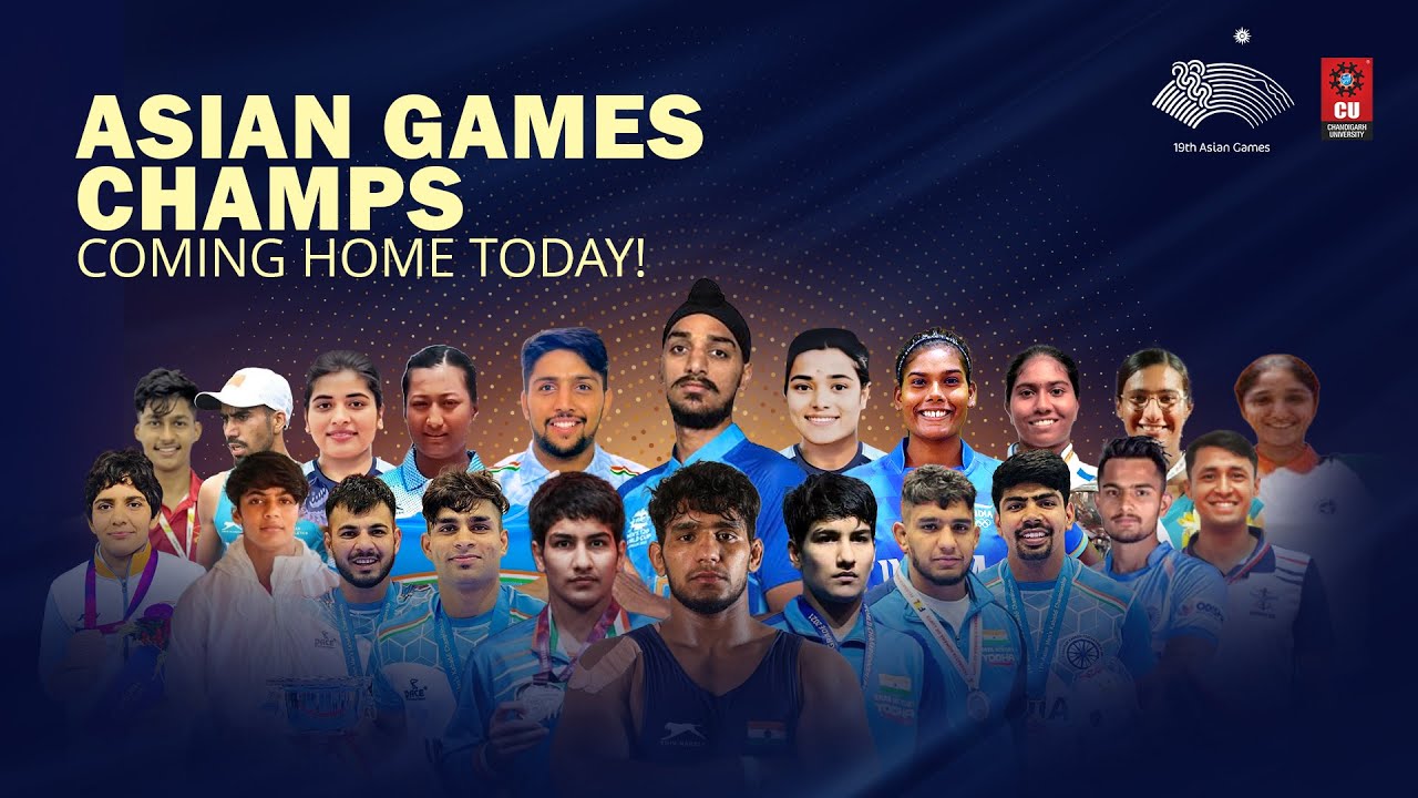 Streaming LIVE - Asian Games 2023 Champions at Chandigarh University ...