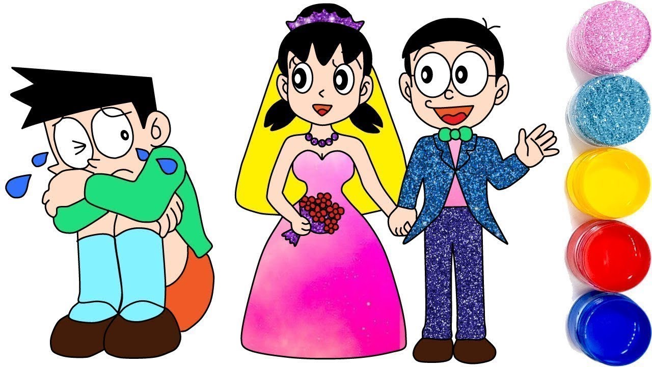 Draw Nobita and Shizuka Baby Boss Dance Going to the Doctor | Cartoon ...
