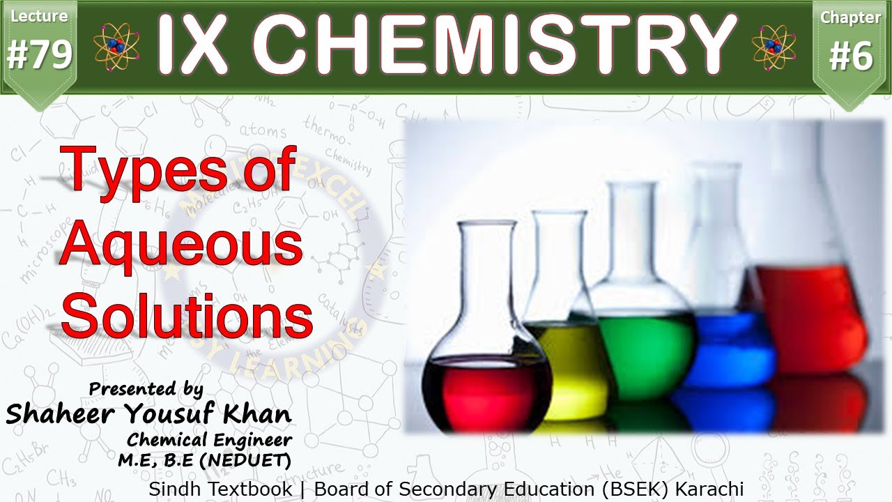 79. Types of Aqueous Solutions || Chap 6 - Solutions || 9 chemistry new ...