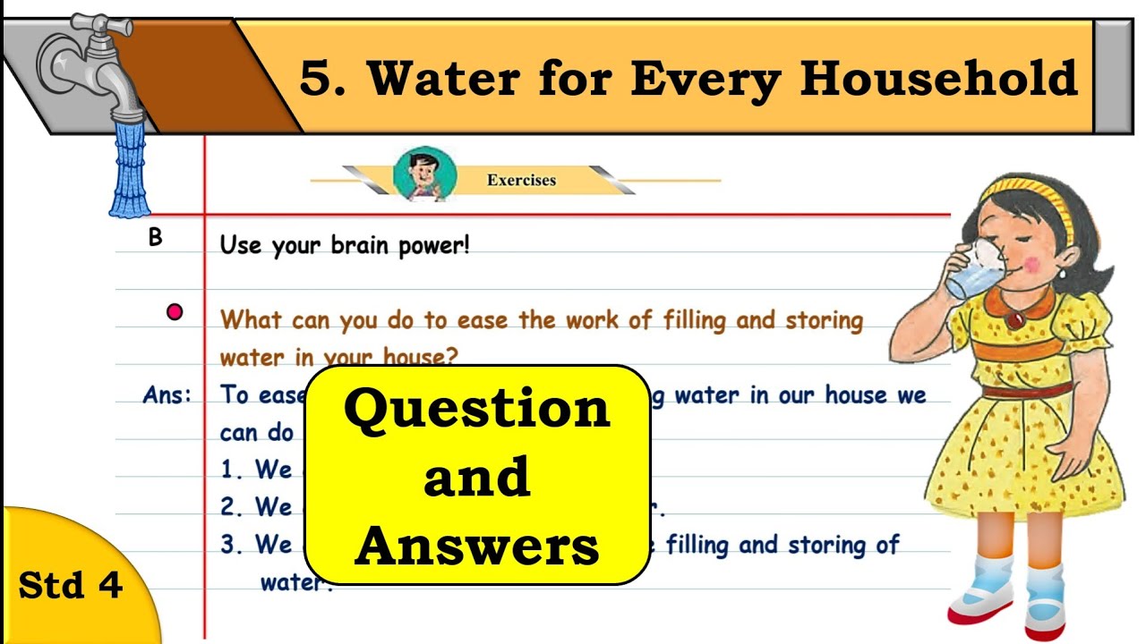 Std 4th EVS | 5. Water for every household | Question answers | @Learn Easily by Sandhya Wagh ...