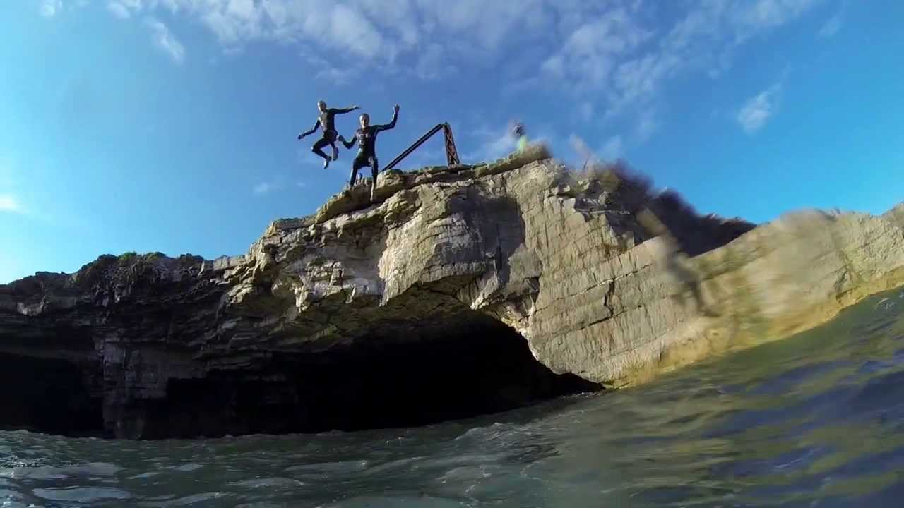 Cliff jumping Portland gopro HD - YouTube