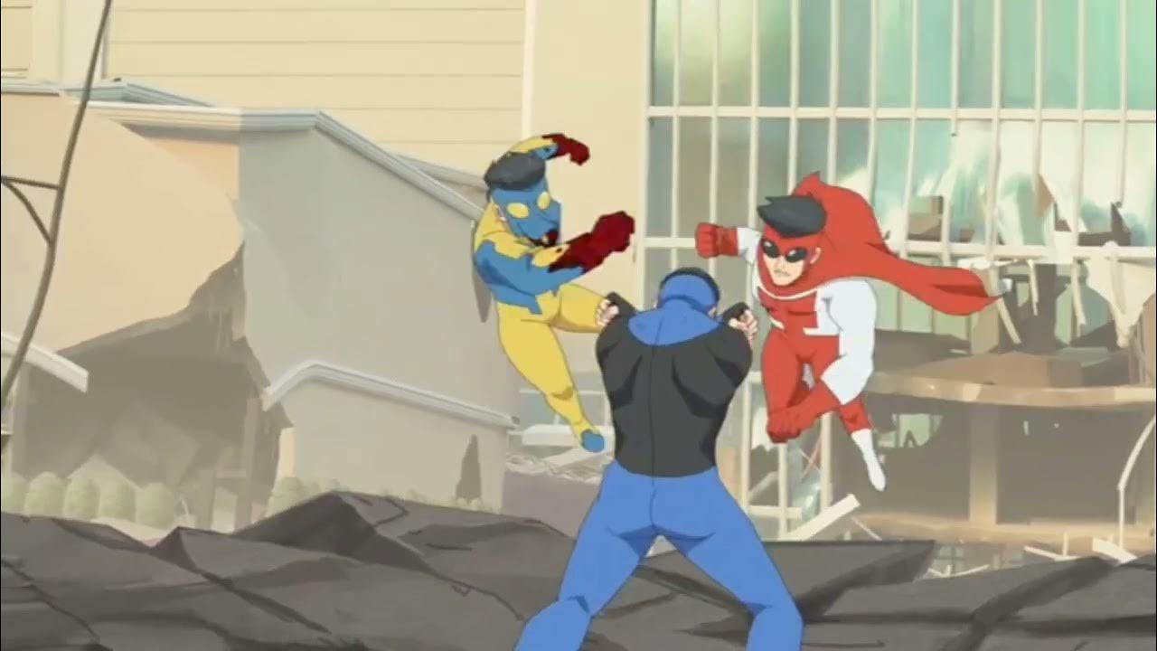 Invincible & Atom Eve vs Hood mark & Omni mark - YouTube