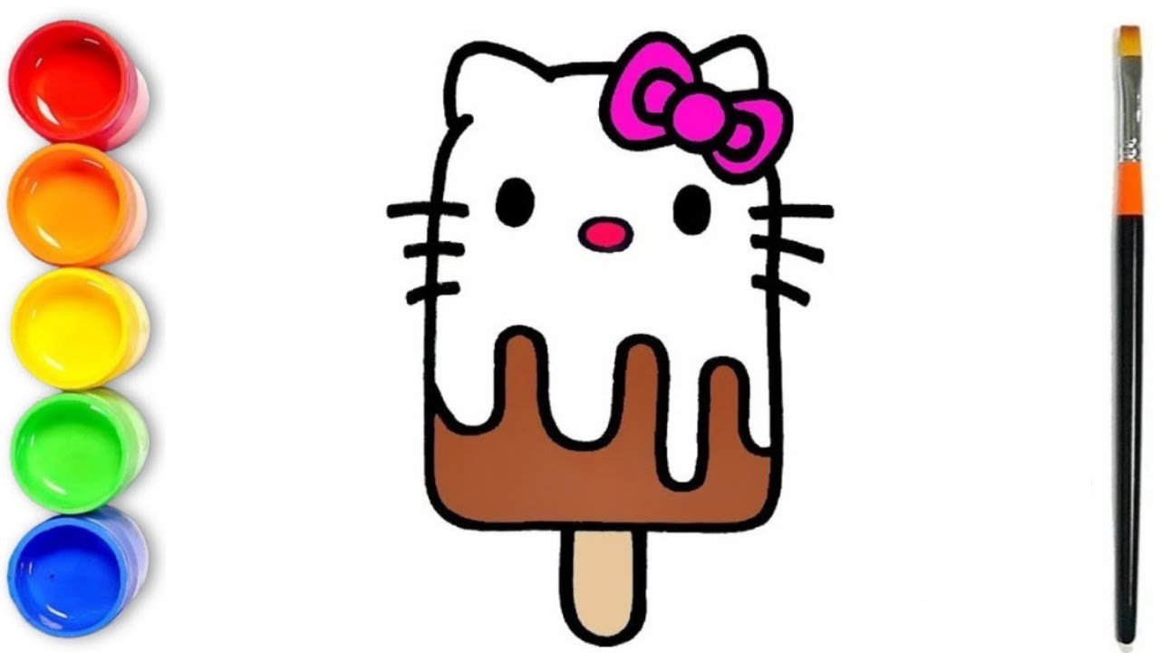 Ice Cream Drawing, How to Draw an Ice Cream, Draw Hello Kitty Ice Cream ...